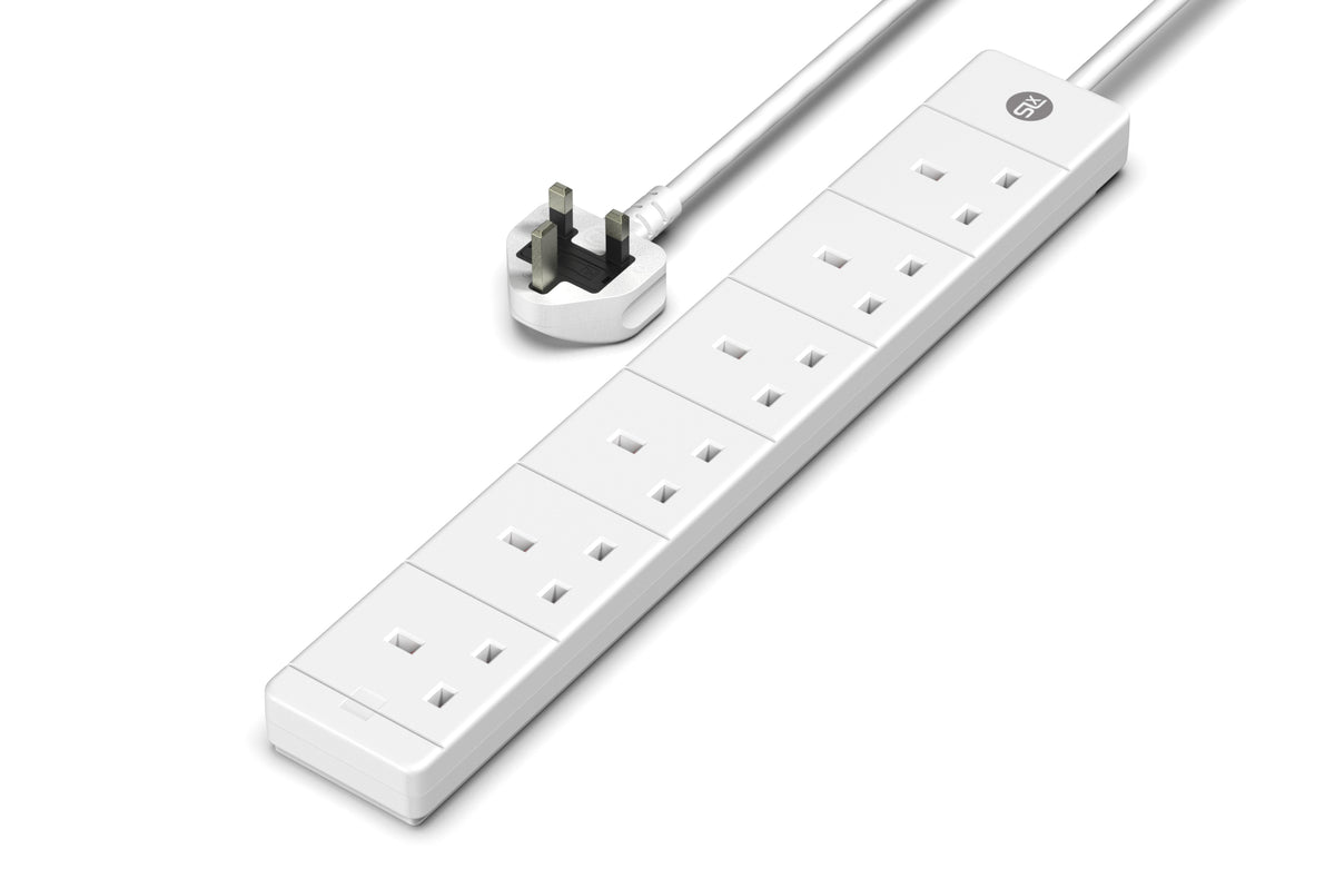 6 Gang Extension Lead 1m - (No Neon) – Freesat.ie